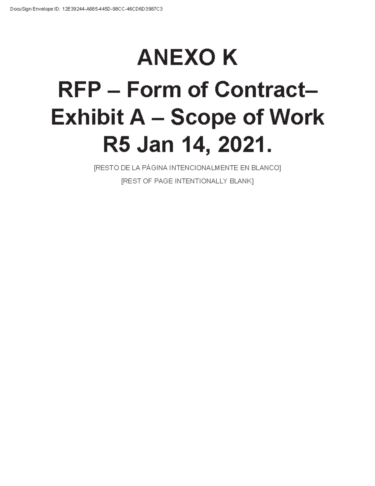 5. Schedule VI (Annex K) - ANEXO K RFP – Form of Contract– Exhibit A ...