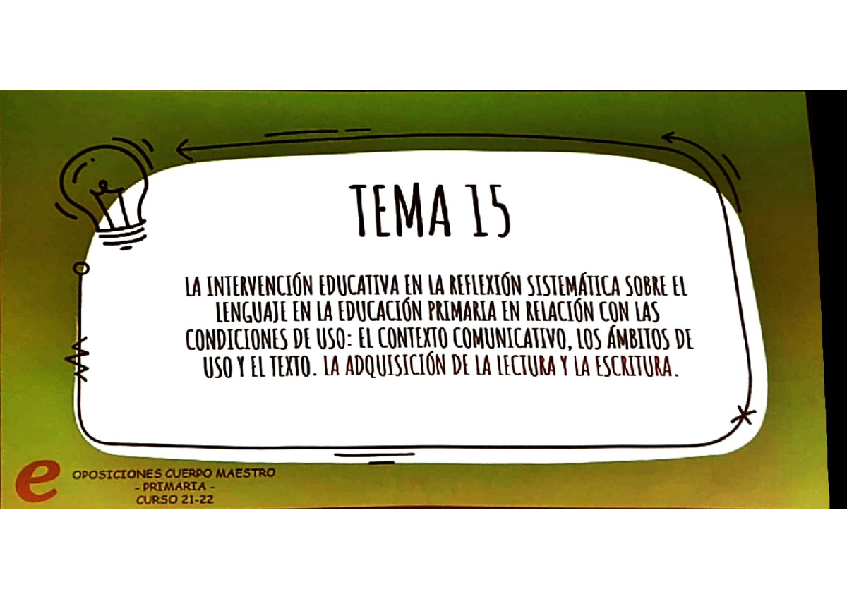 Tema15 - tema de lectura - Lengua Castellana y Literatura - Studocu