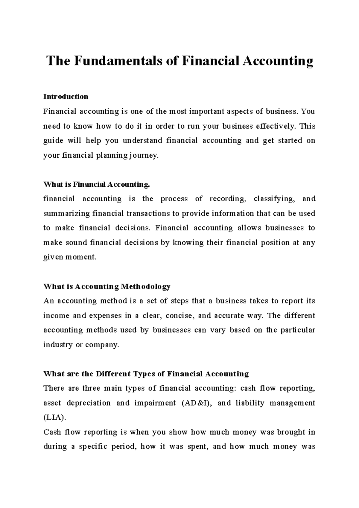 The Fundamentals of Financial Accounting - The Fundamentals of ...