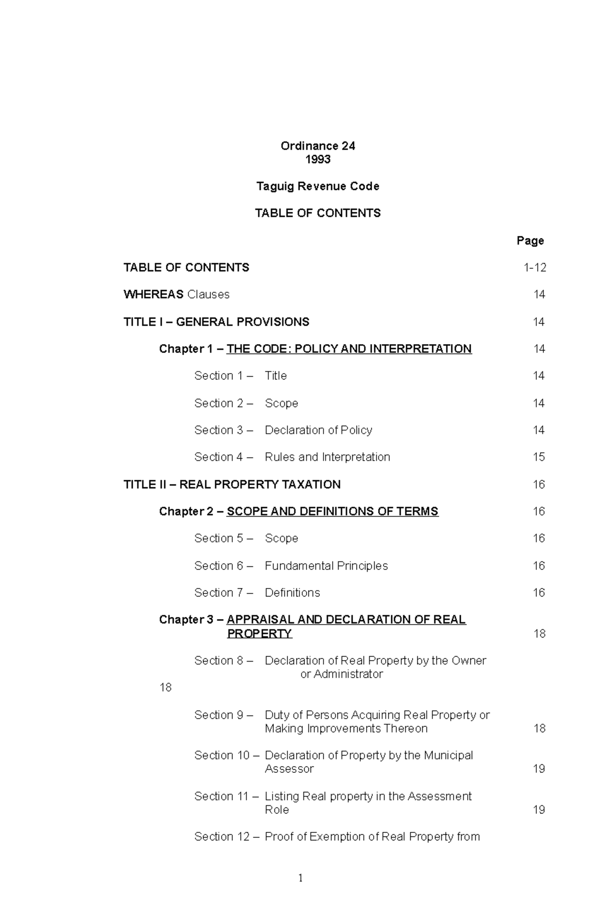 ORD NO.24 S.1993 Revenue CODE - Ordinance 24 1993 Taguig Revenue Code ...