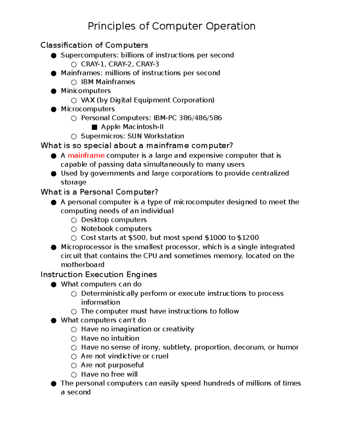 Principles Of Computer Operations Part 1 Classification Of Computers principles-of-computer-operations-part-1-classification-of-computers