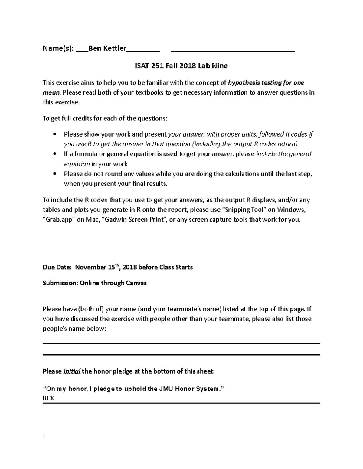 ISAT 251 Lab Exercise 9 - Dr. Yang. This is the ninth lab assignment we ...