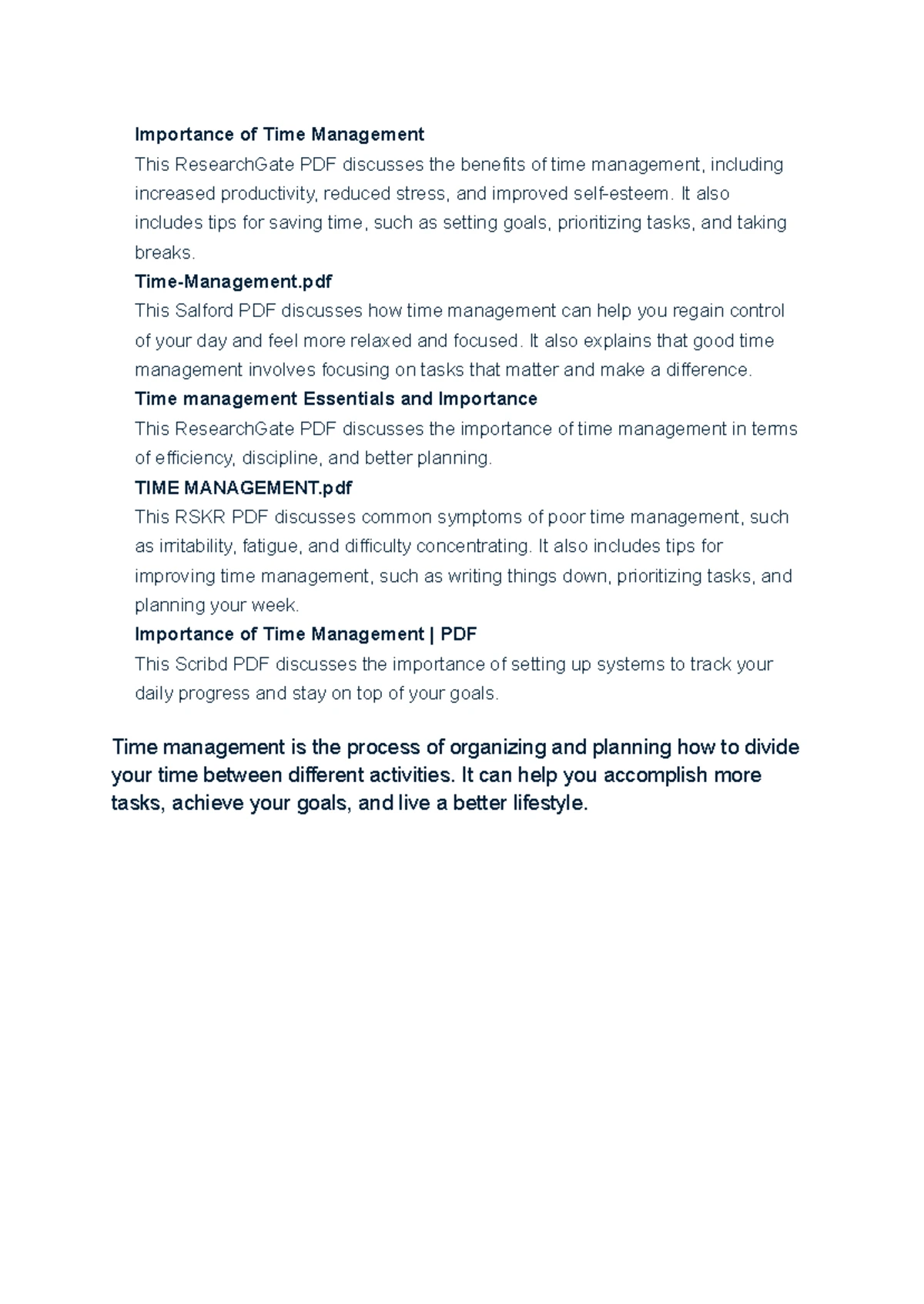Importance of Time Management - tips for taking effective notes: Use ...