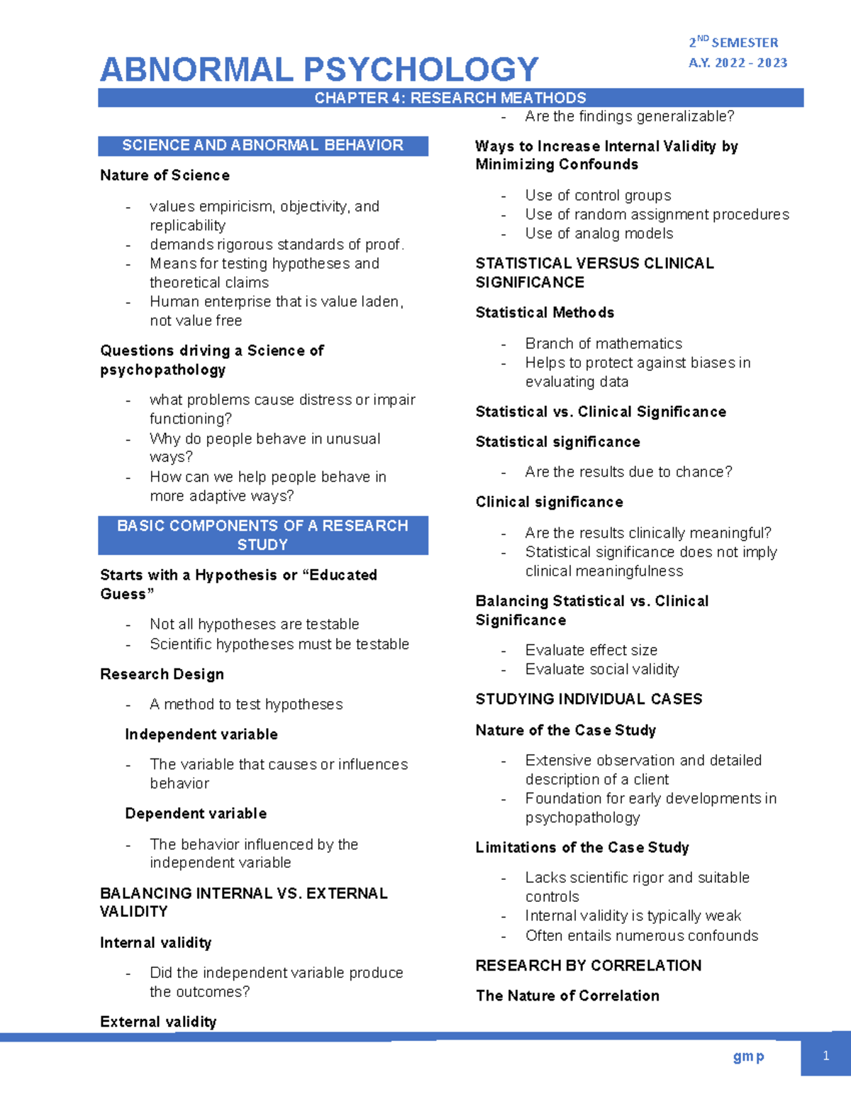 Abpsych trans 4 - Summary Abnormal Psychology: an Integrative Approach ...