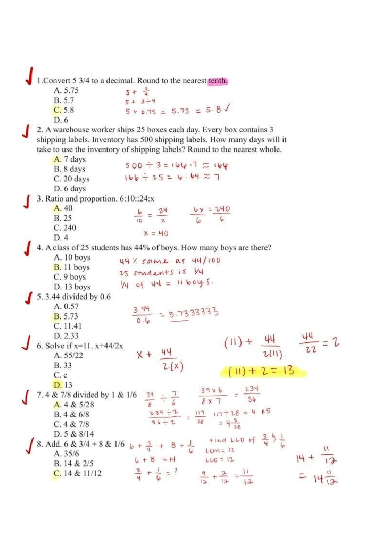 Hesi Math Answers worked out-Lisa Place - ATE 1110 - Studocu