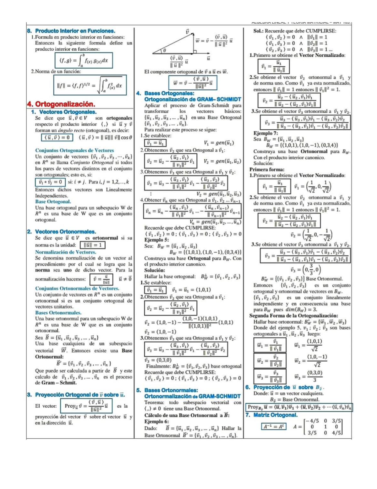 Formulario de matrices - Matematica Intermedia 1 - Studocu