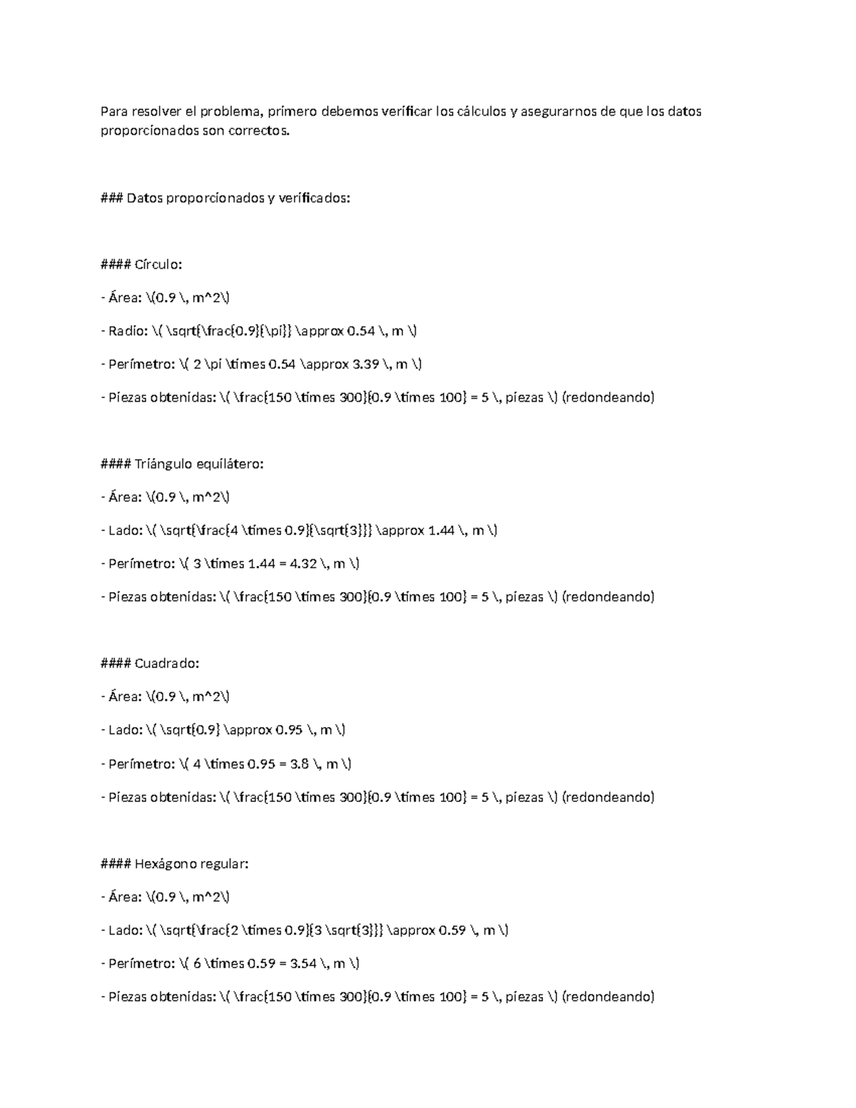 Tarea 11 de mate - xdd - Para resolver el problema, primero debemos verificar los cálculos y ...