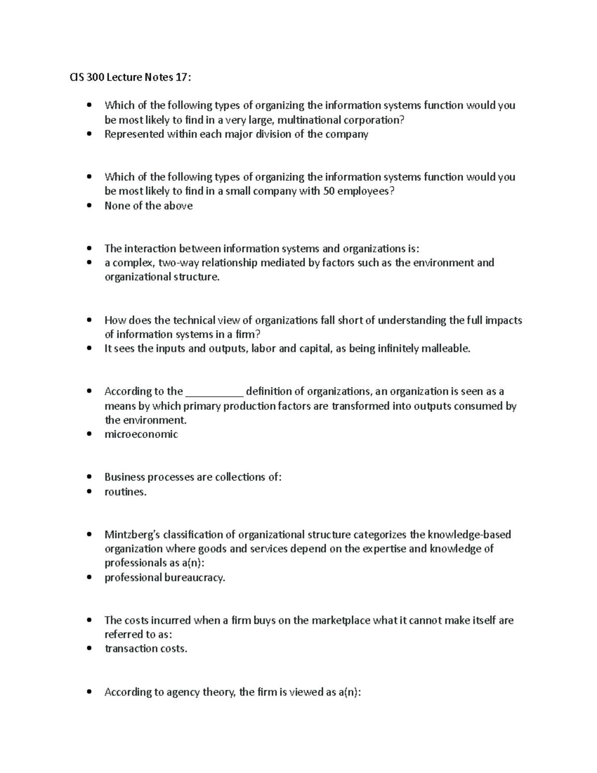 CIS 300 Lecture Notes 17 - CIS 300 Lecture Notes 17: Which of the ...