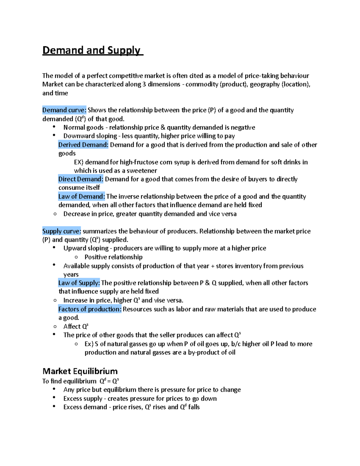 Chapter 2 - Demand and Supply Analysis - Textbook Notes - Demand and ...