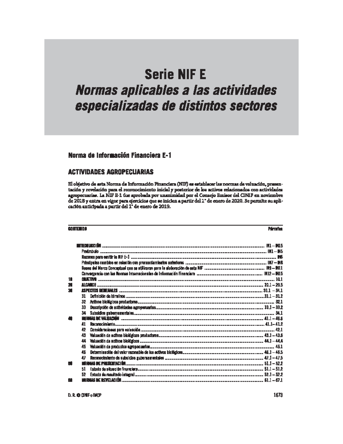NIF E-1 - NIF E1 QUE HABLA SOBRE LAS ACTVIVIDADES AGROPECUARIAS ...