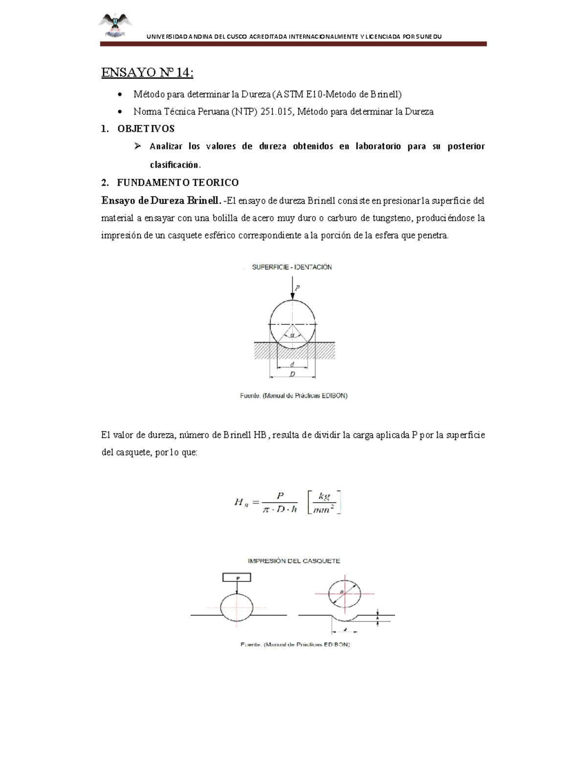 Dureza Brinell - Ejercicios de brinel - Warning: TT: undefined function: 32 Warning: TT ...