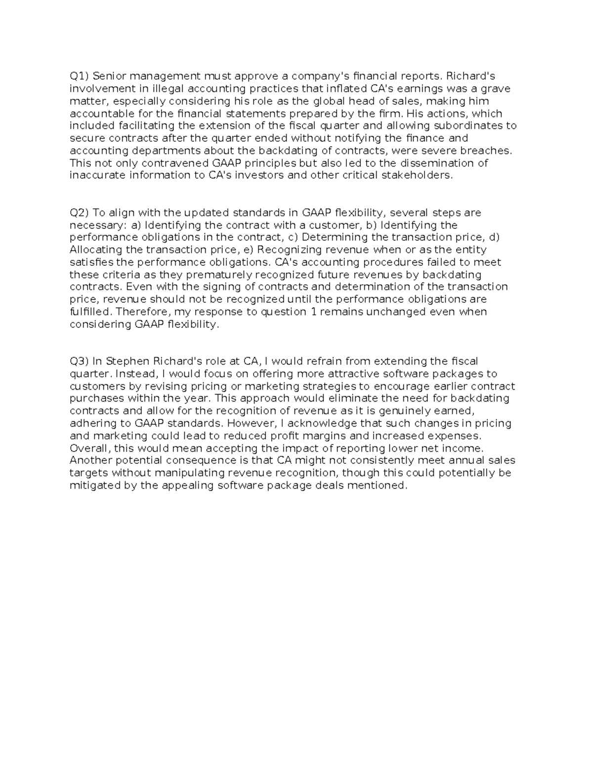 Prison - Assignment - Q1) Senior management must approve a company's ...