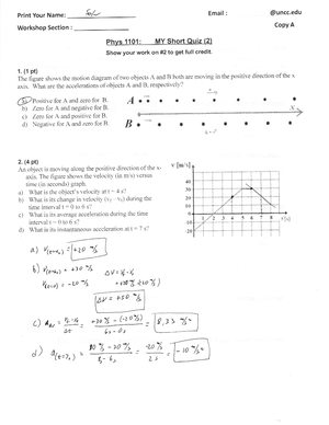 U1exam soln - PHYS 1101 - Studocu