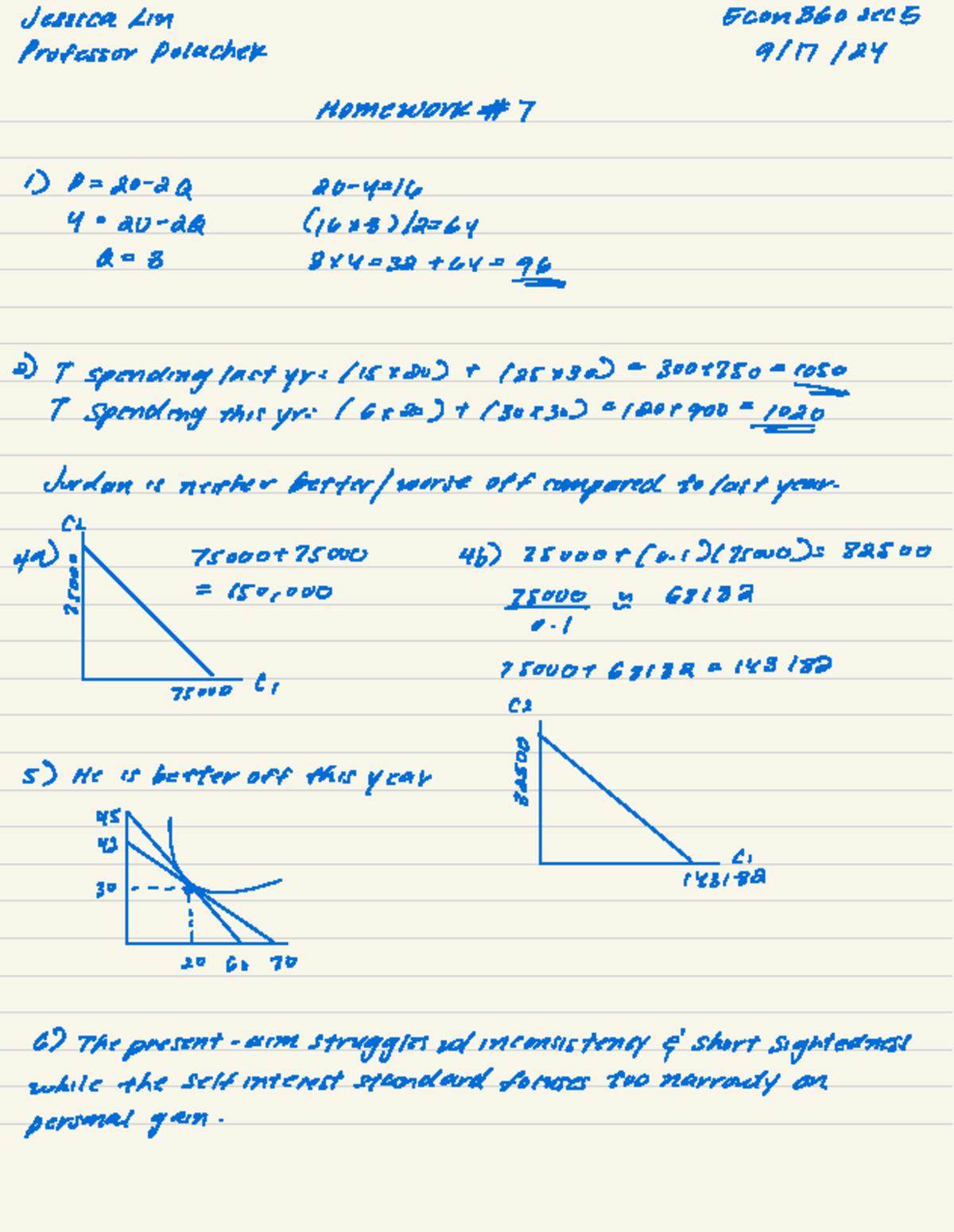 Micro Theory 363 - homework 7 in textbook - Jessica (in Econ 360 sec 5 ...