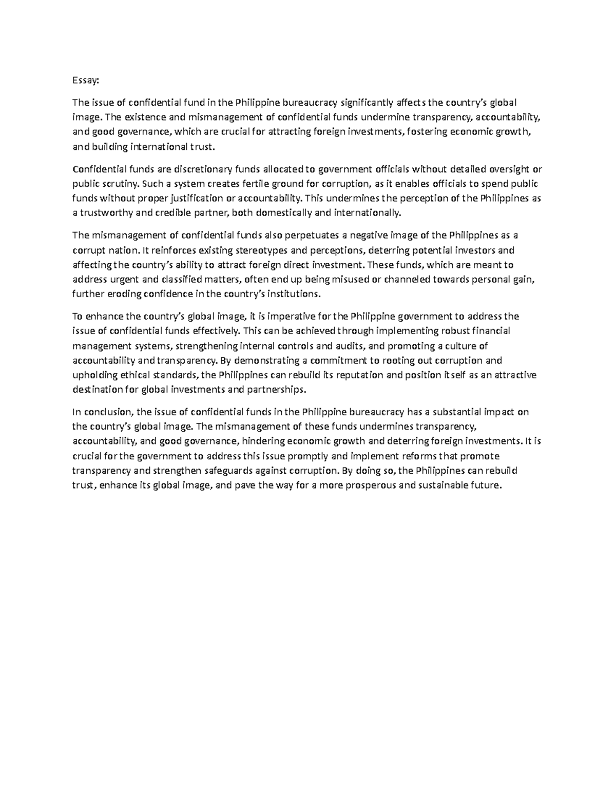 CW Essay - To help some students - Essay: The issue of confidential ...