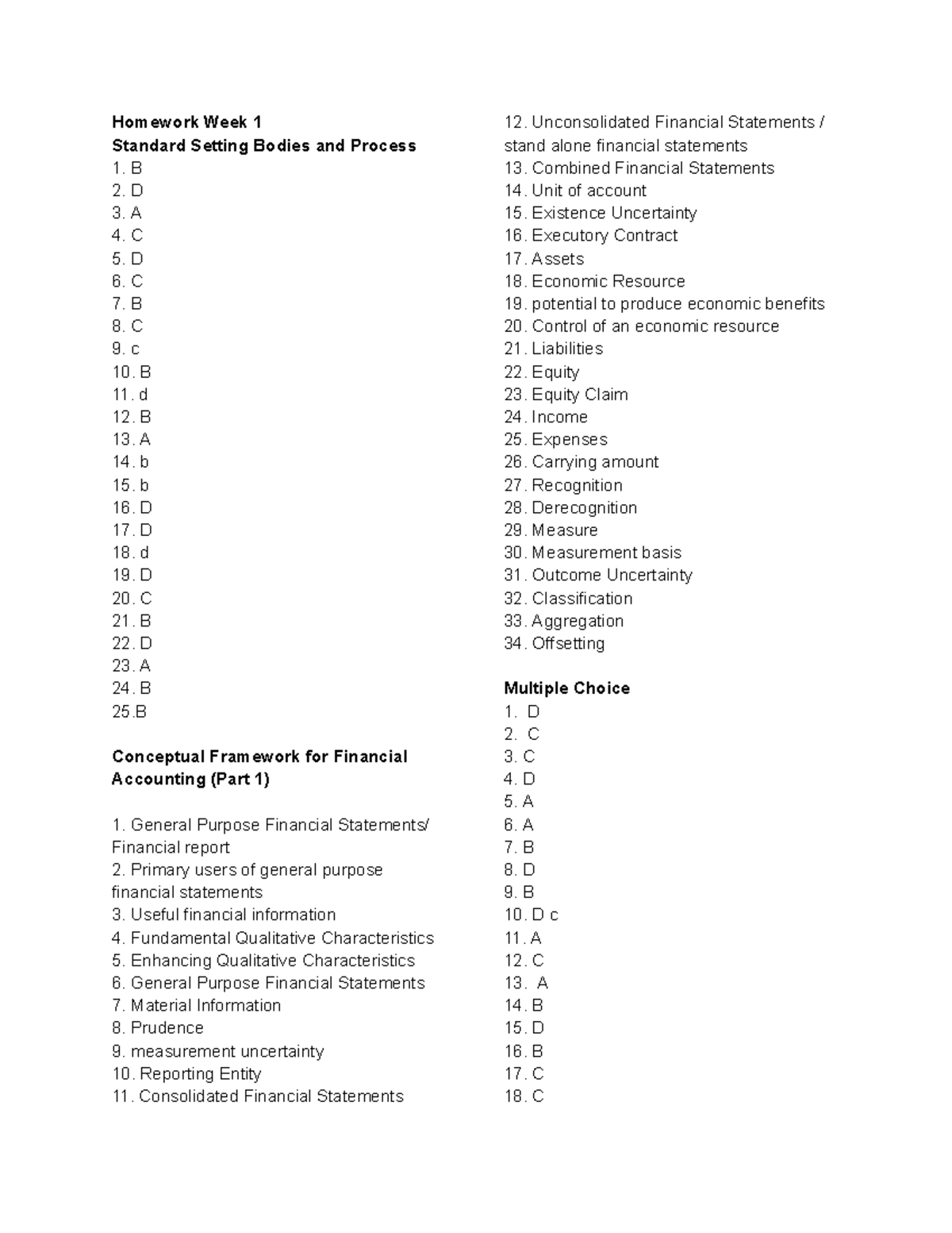 Acyfar 1 UNIT 1 Homework - Homework Week 1 Standard Setting Bodies and ...