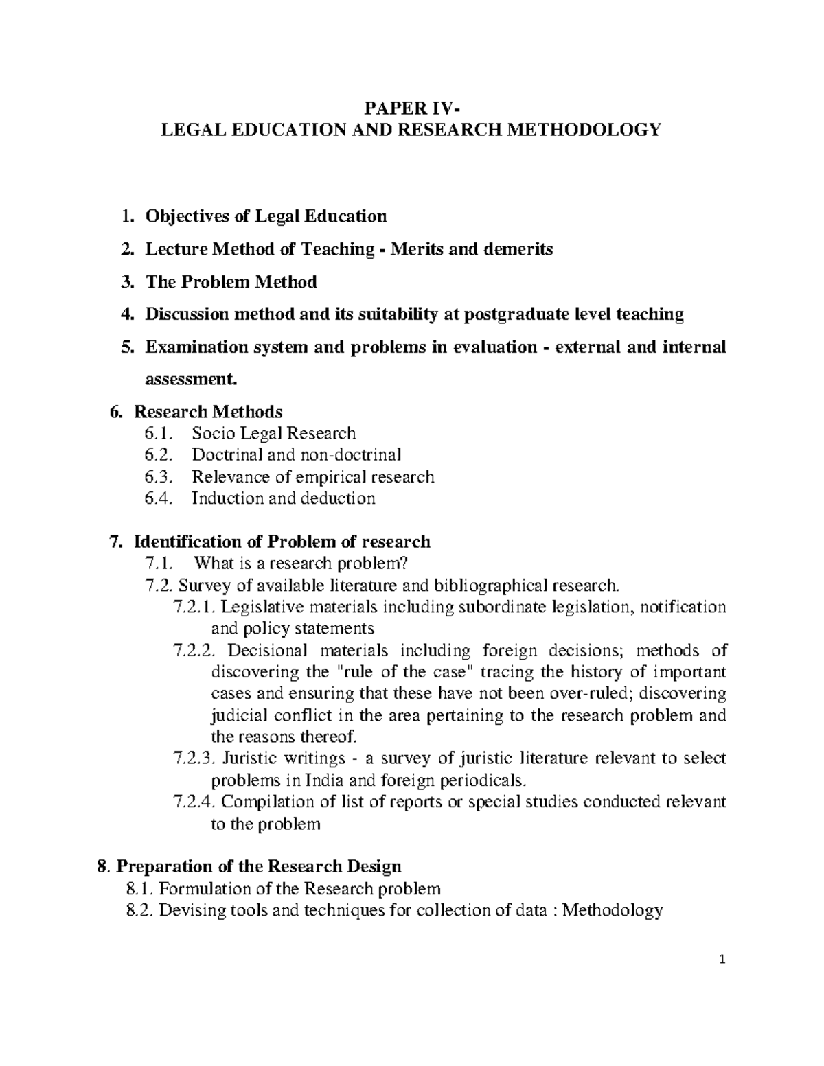 LLM -legal-research-methodology - PAPER IV- LEGAL EDUCATION AND ...