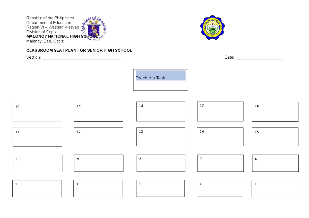 Classroom-Seat-Plan - Face to face seat plan - Republic of the ...