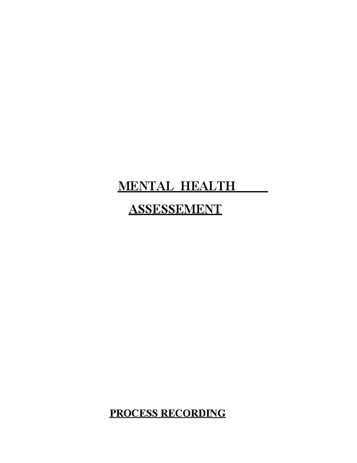 Psychiatry FILE - Psychiatric file for msc nursing - MENTAL HEALTH ...