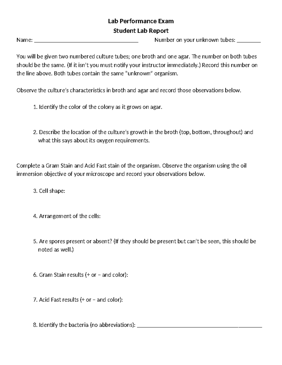 Lab+Performance+Exam- Lab Report copy - Lab Performance Exam Student ...