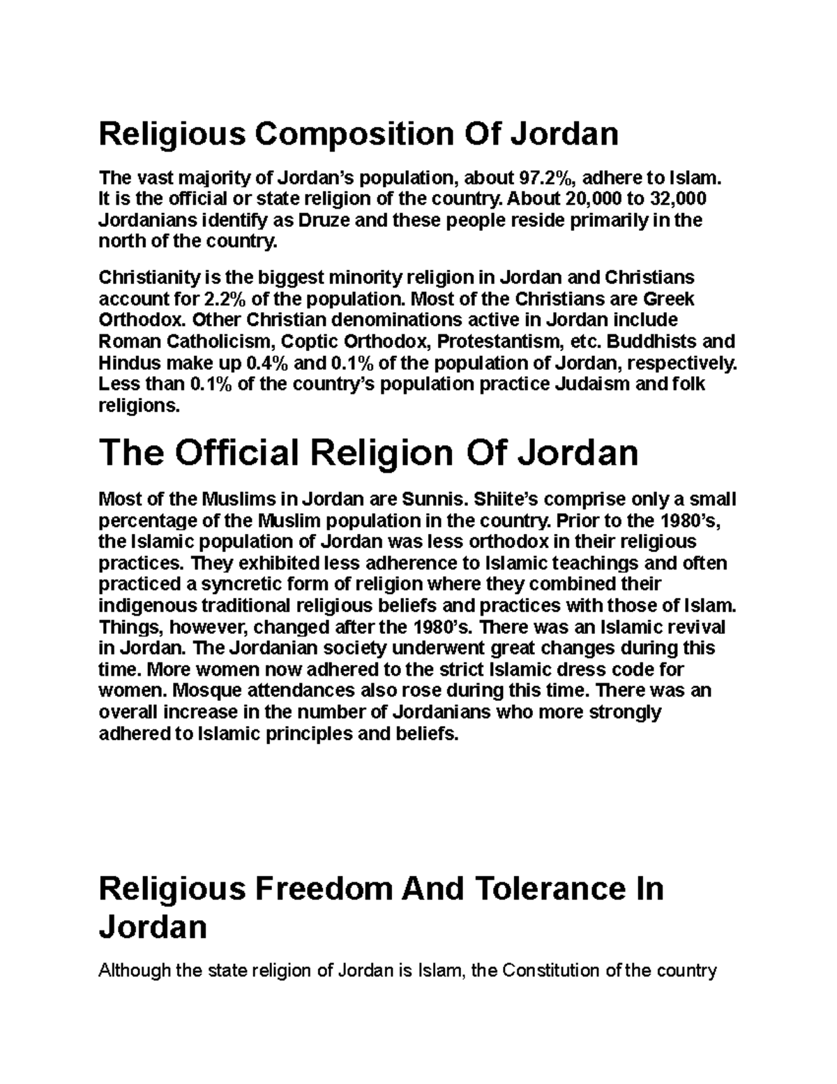 Jordan - ITS A Project about other country so that you can know about ...