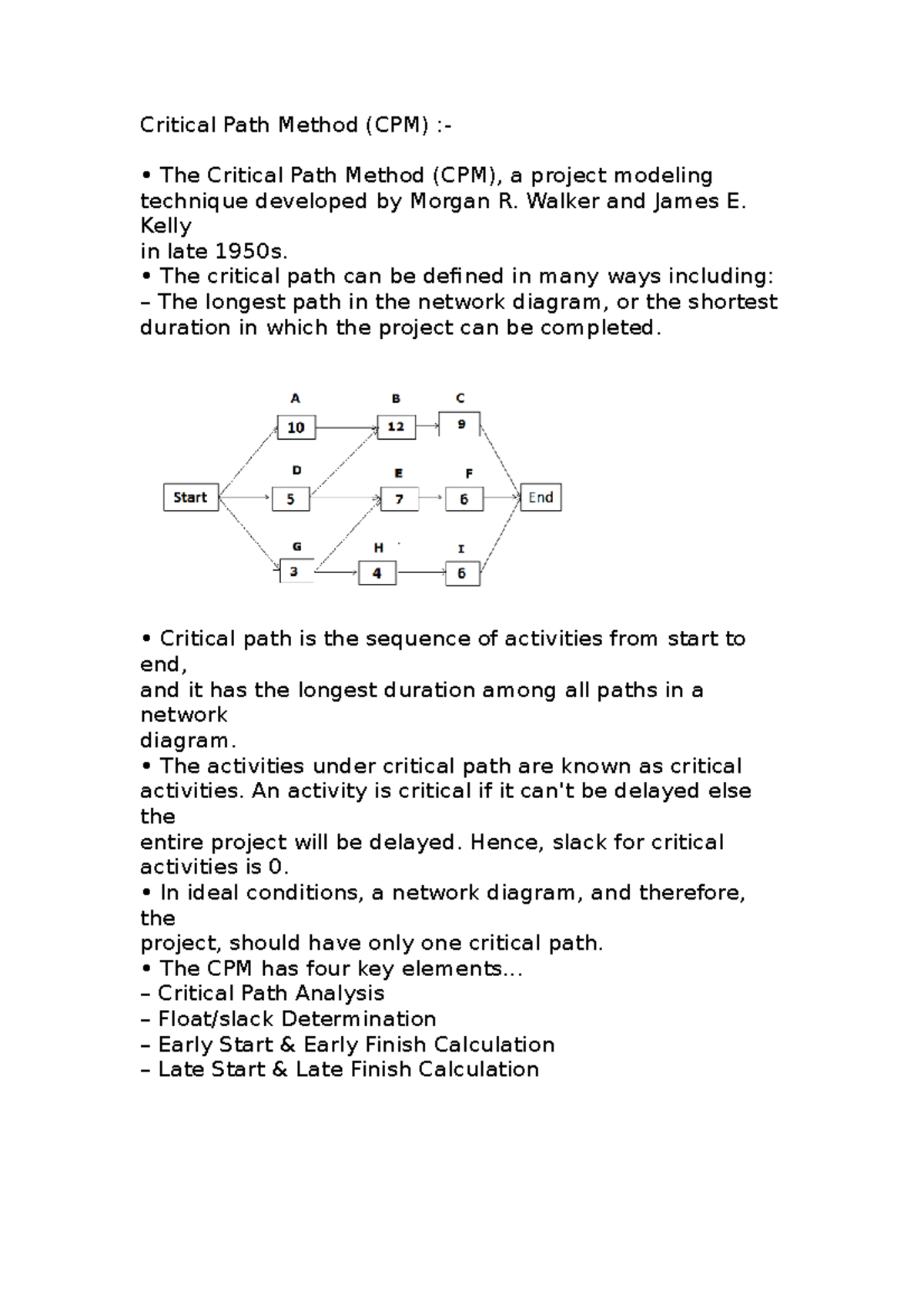 Cpm1 - concepts of critical path method - Critical Path Method (CPM ...