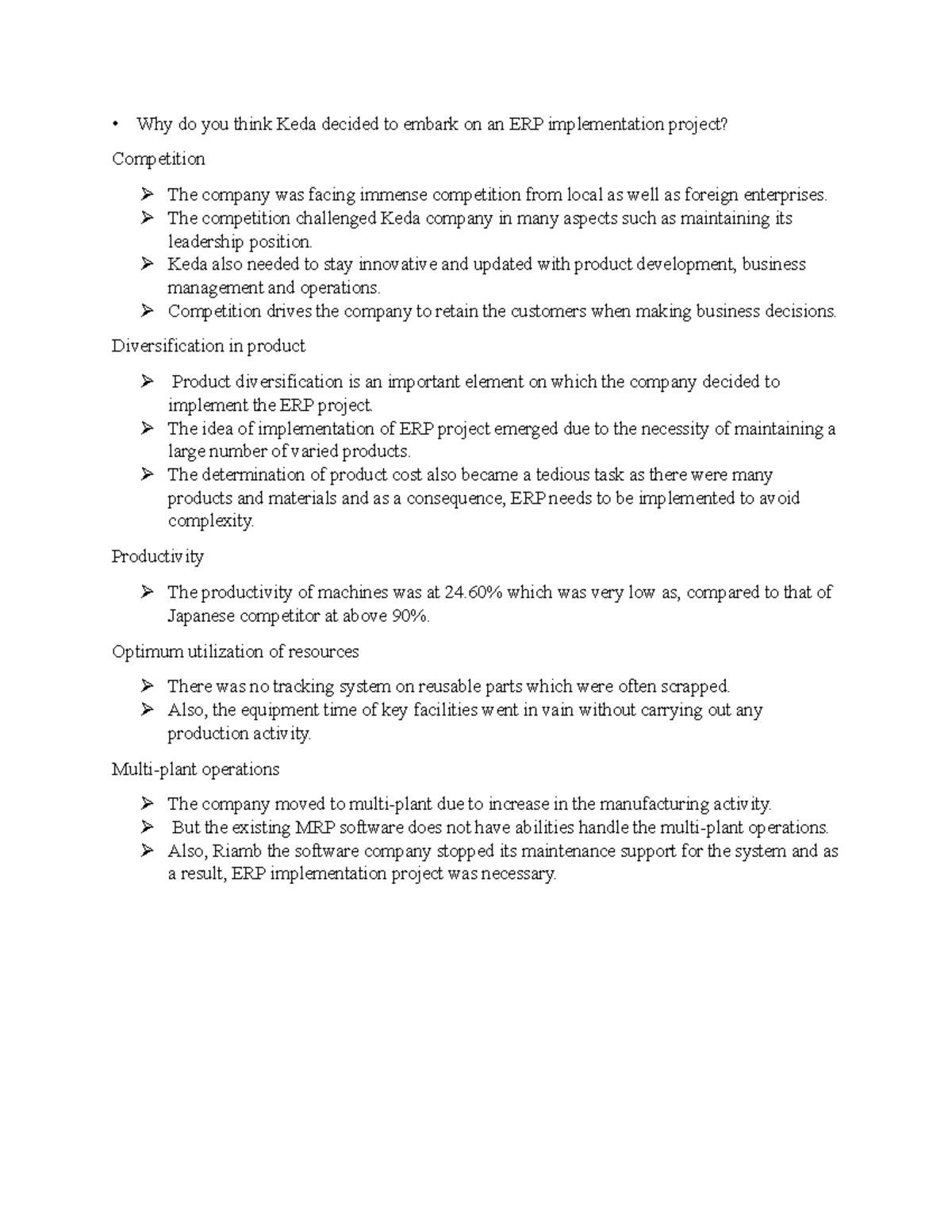 Case study assignment - • Why do you think Keda decided to embark on an ...