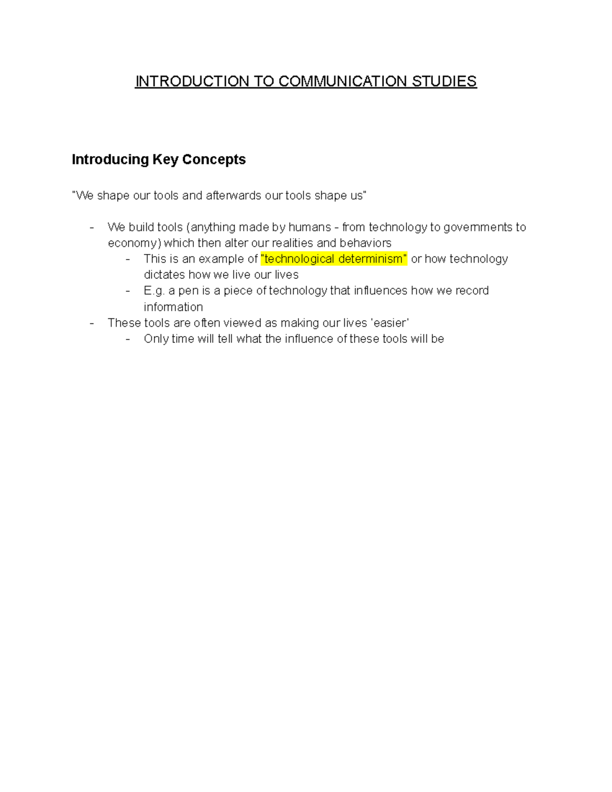 CMNS110 - intro to cons - INTRODUCTION TO COMMUNICATION STUDIES ...