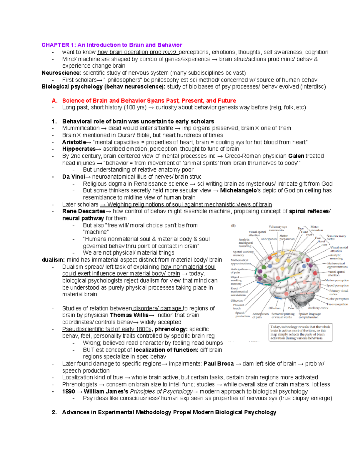 Neuro 102 CH 1 An Introduction to Brain and Behavior - CHAPTER 1: An Introduction to Brain and ...