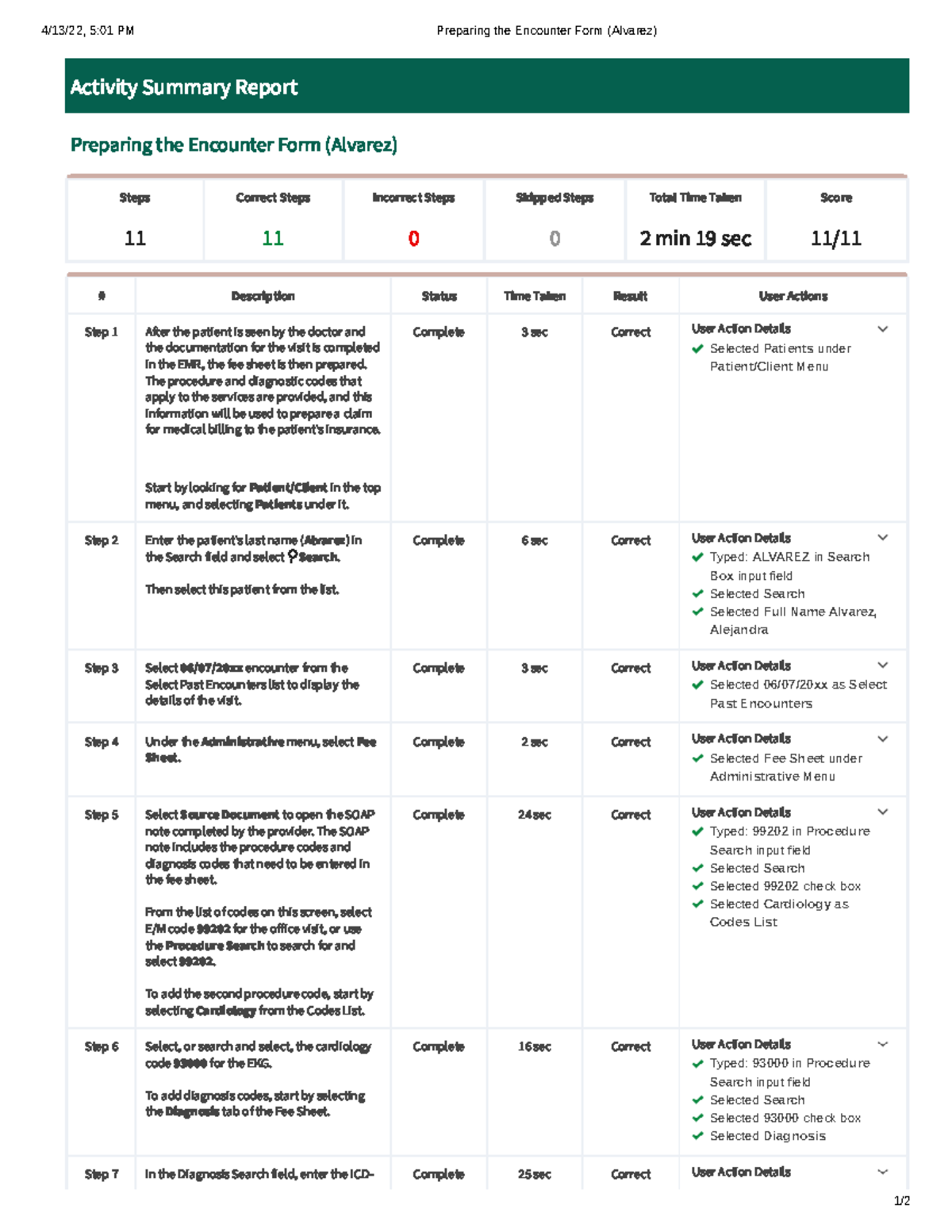 Preparing the Encounter Form (Alvarez) - 4/13/22, 5:01 PM Preparing the ...