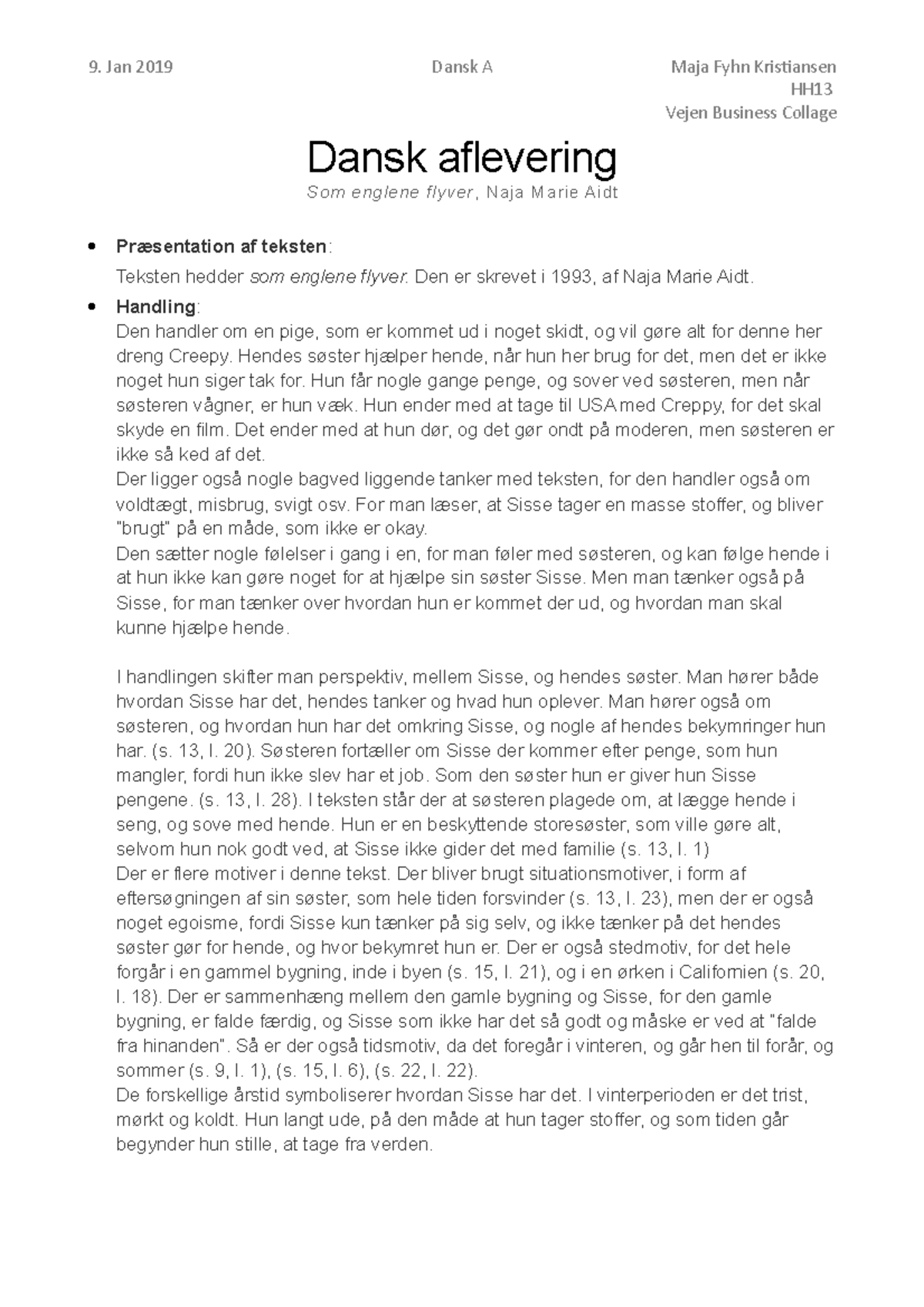Dansk aflevering Brug - HH Vejen Business Collage Dansk aflevering Som ...