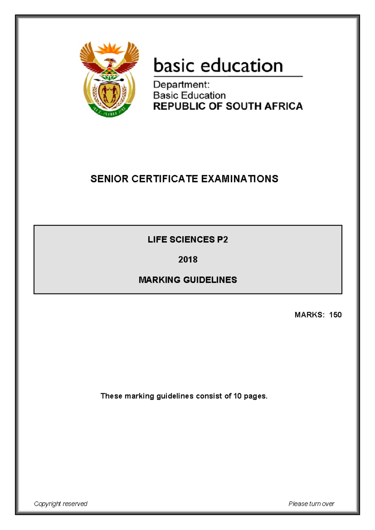 Life Sciences P2 May-June 2018 Memo Eng - SENIOR CERTIFICATE ...