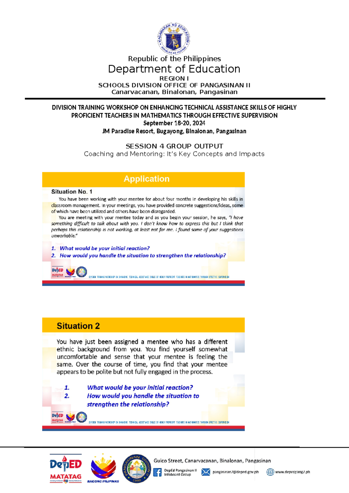 Technical Assistance - Republic of the Philippines Department of ...
