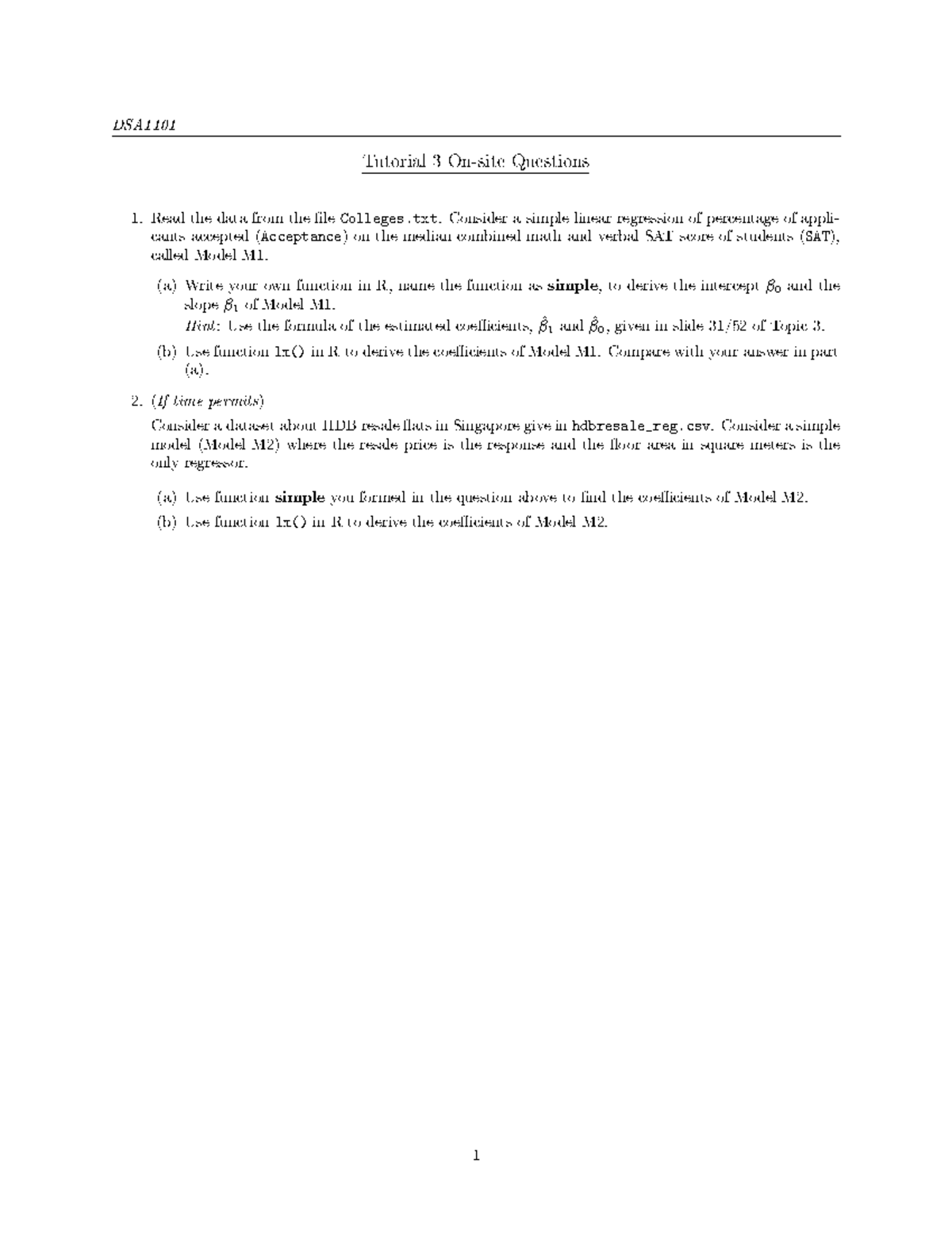 Tutorial 03 onsite - sadfasf - DSA Tutorial 3 On-site Questions Read the data from the le ...