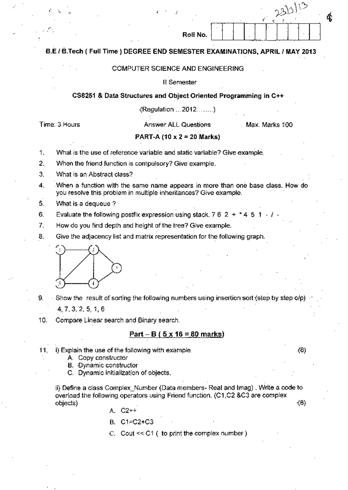 Model Question paper - computer science and engineering - Studocu