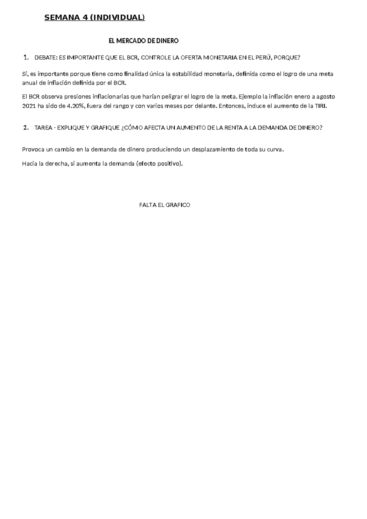 Tareas DE Macroeconomia Mirian - SEMANA 4 (INDIVIDUAL) EL MERCADO DE ...