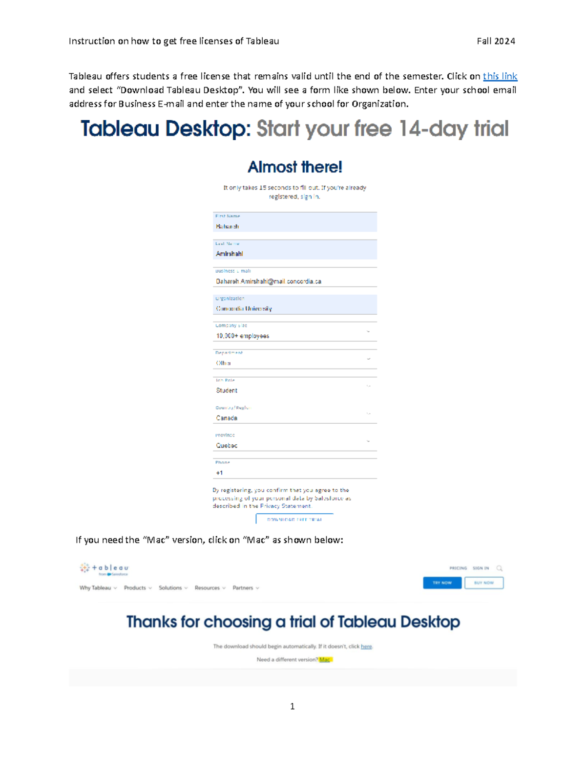 Tableau installation guide - Tableau offers students a free license ...