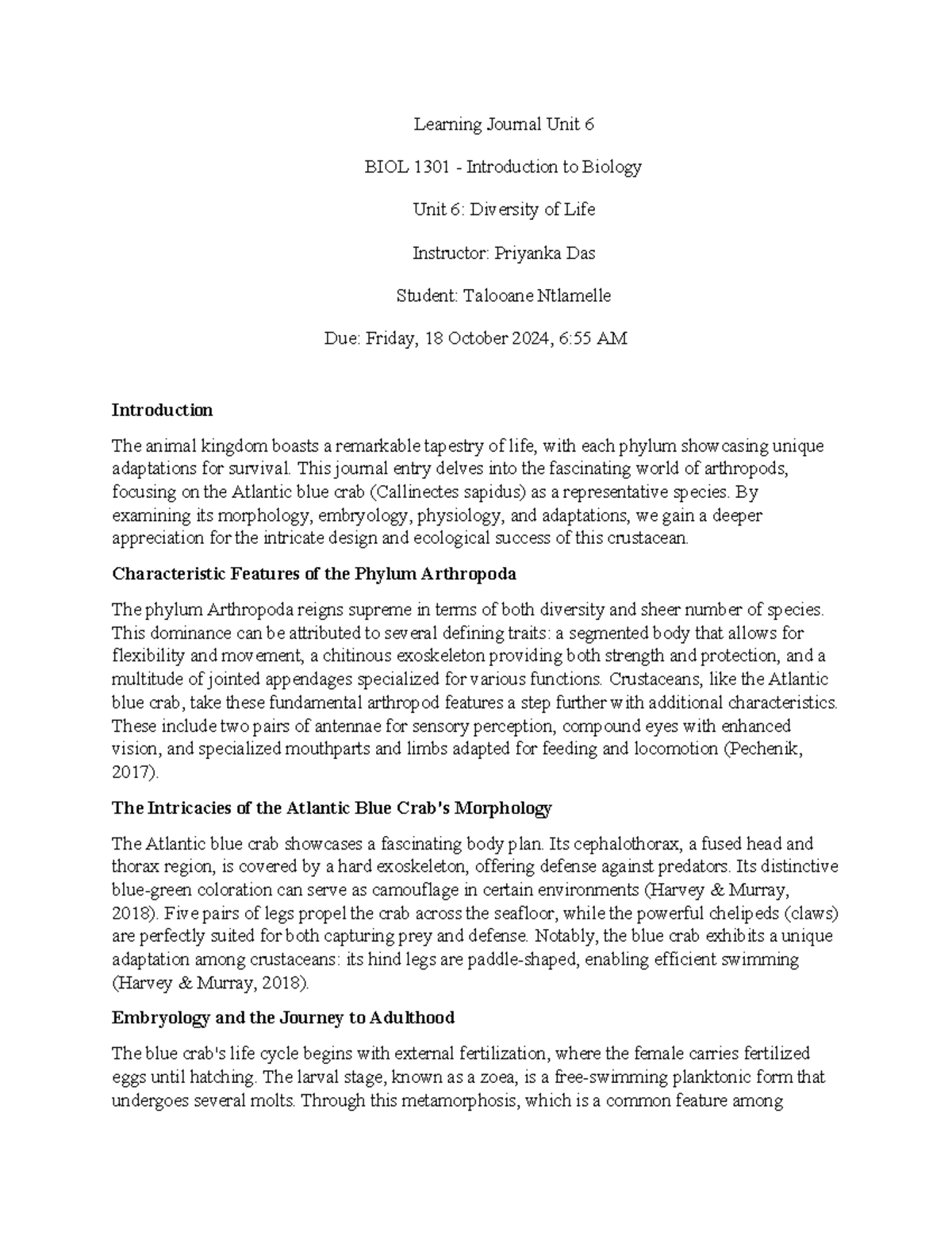 Learning Journal Unit 6 - This journal entry delves into the ...