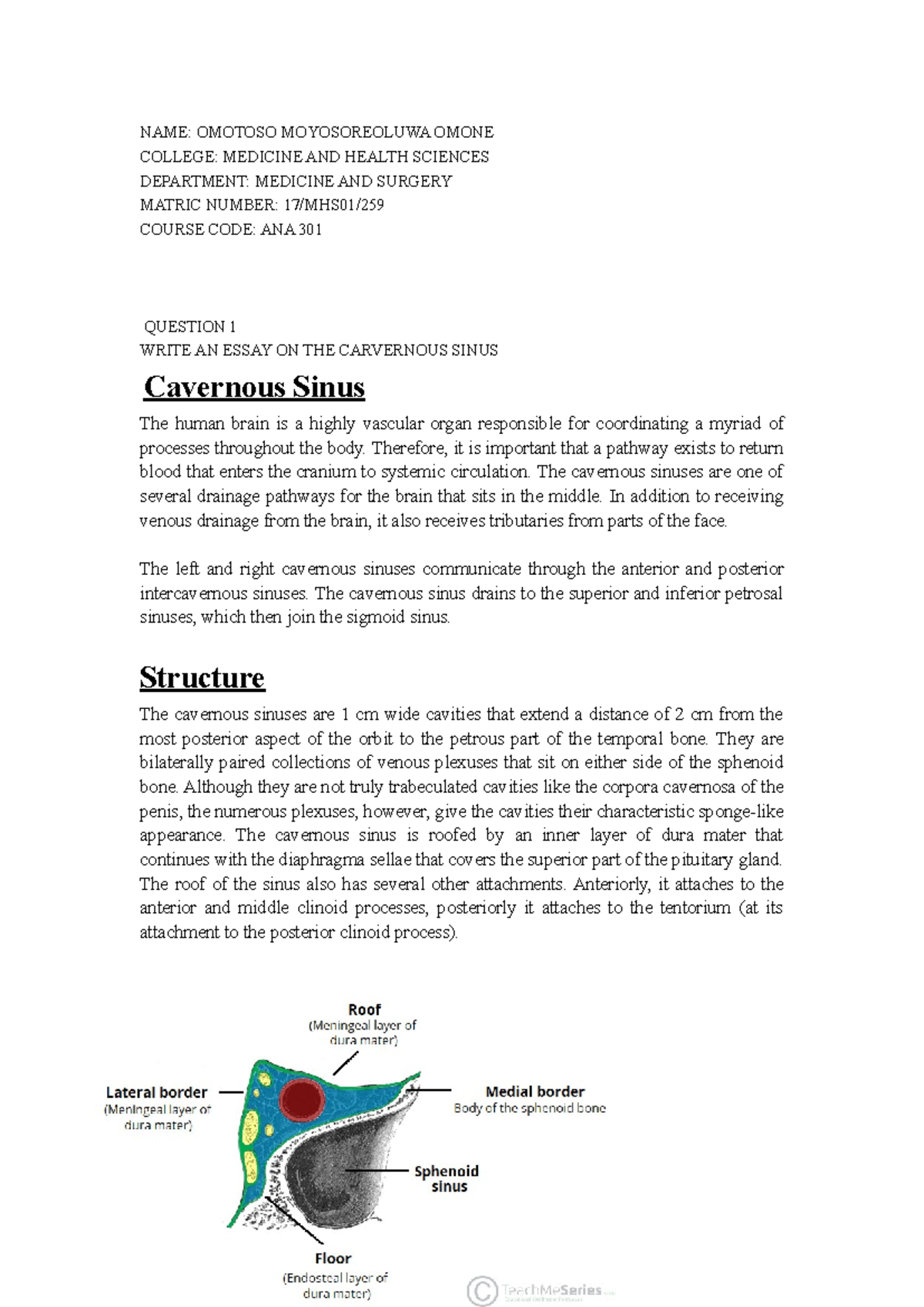 1588266725 gross carvenous sinus - NAME: OMOTOSO MOYOSOREOLUWA OMONE ...