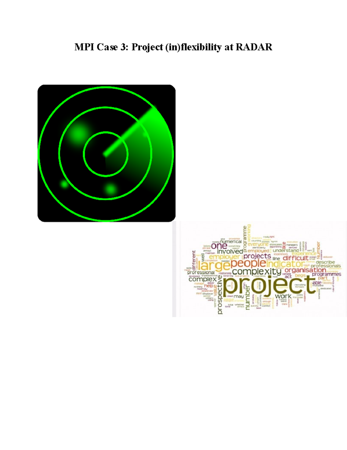 Assignment 3MOPI - MPI Case 3: Project (in)flexibility at RADAR ...