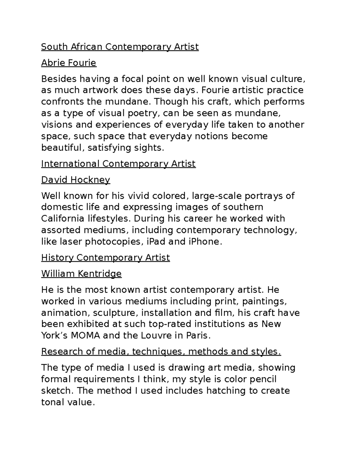 Research for JKU - South African Contemporary Artist Abrie Fourie ...
