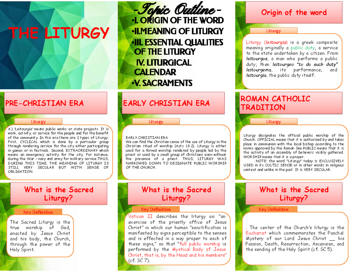 032b9a5d ddf5 4408 bcb4 65478 ac2f26b - THE LITURGY -Topic Outline- • I ...