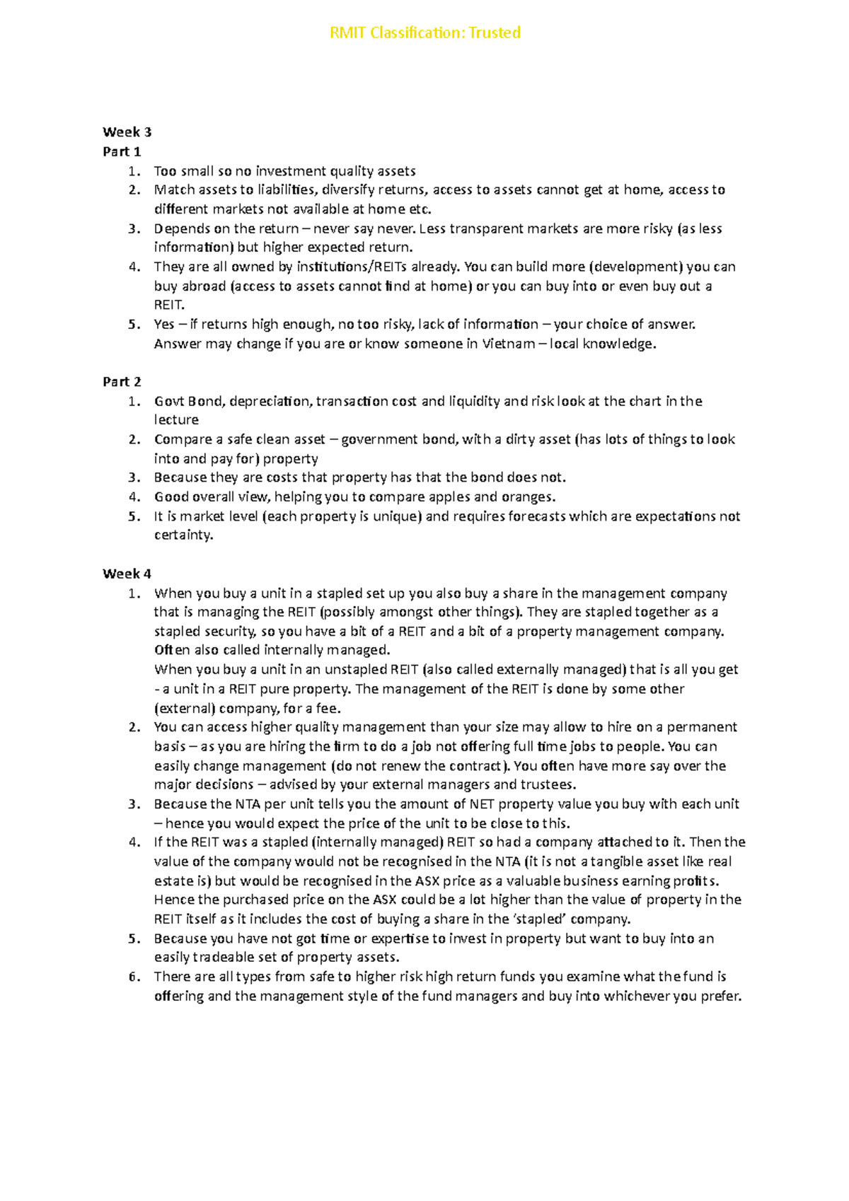 Tutorials 3-4 brief answers - RMIT Classification: Trusted Week 3 Part ...