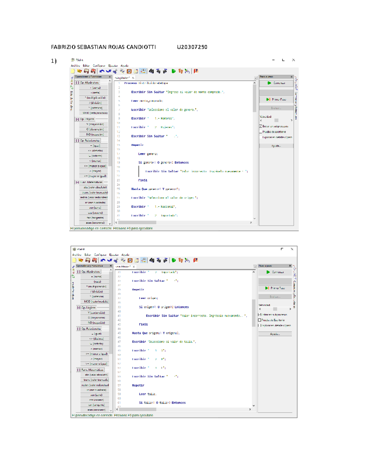 S10.s1 - Resolver ejercicios-S10.s1 - Principios de algoritmos - FABRIZIO SEBASTIAN ROJAS ...