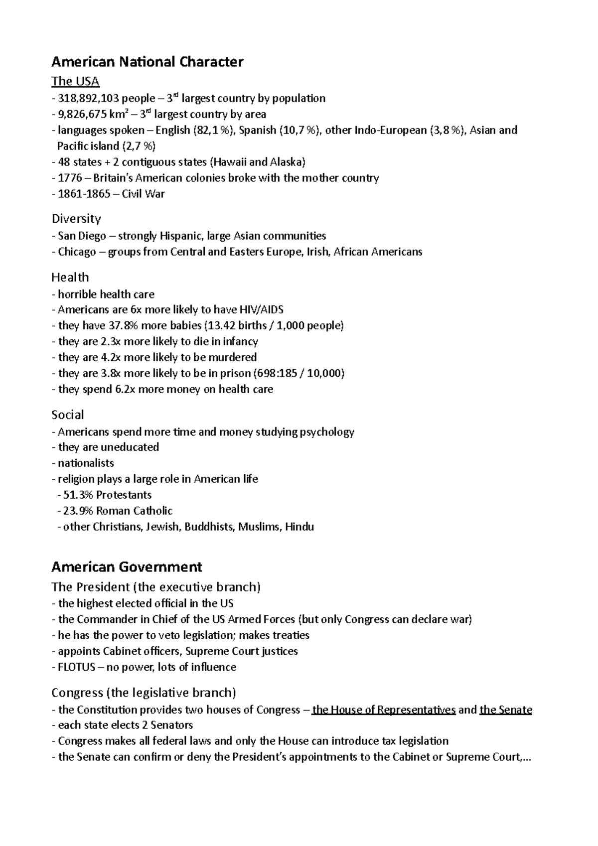 Modern American Society - American National Character The USA ...