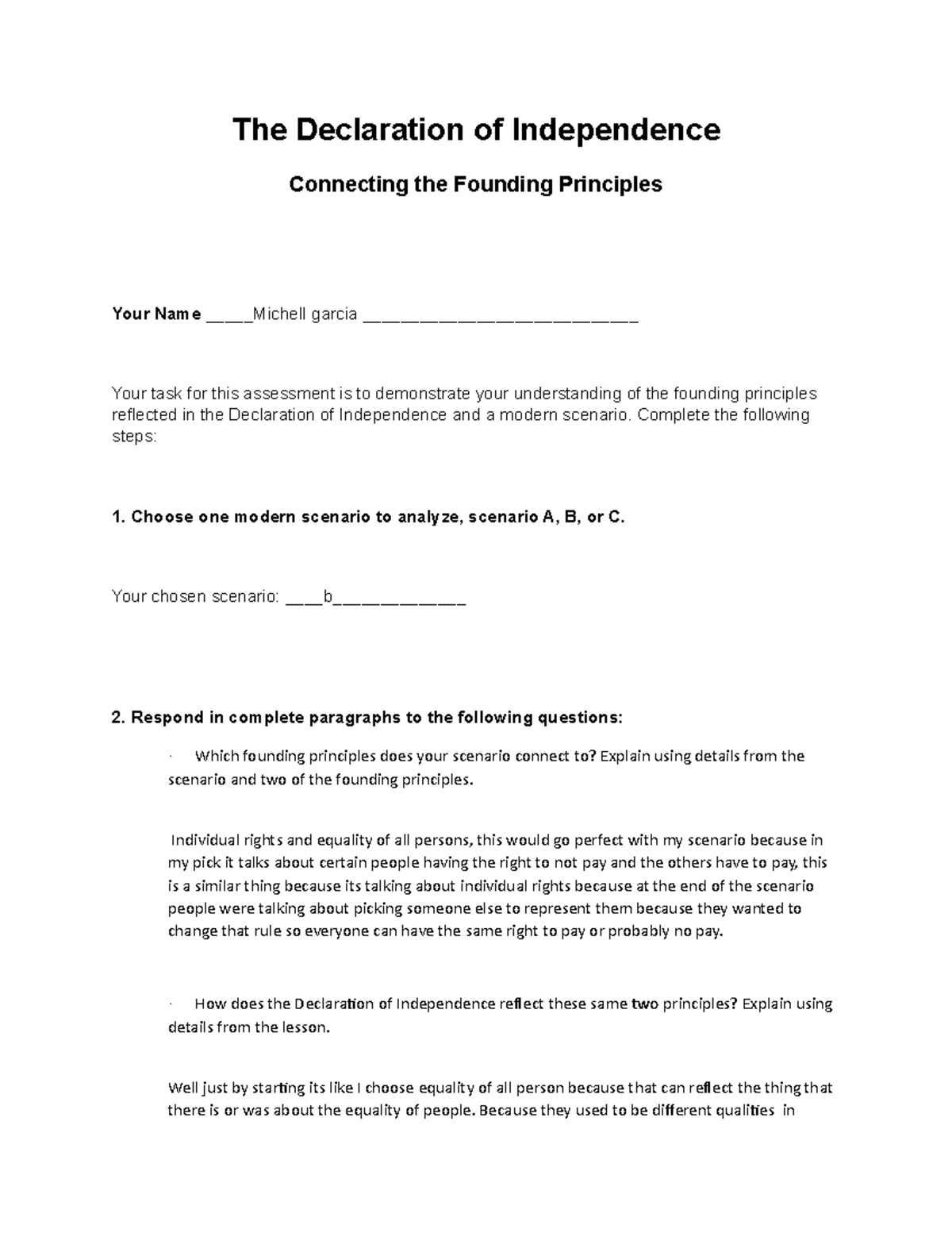 1.000000002 US GOV - The Declaration of Independence Connecting the ...