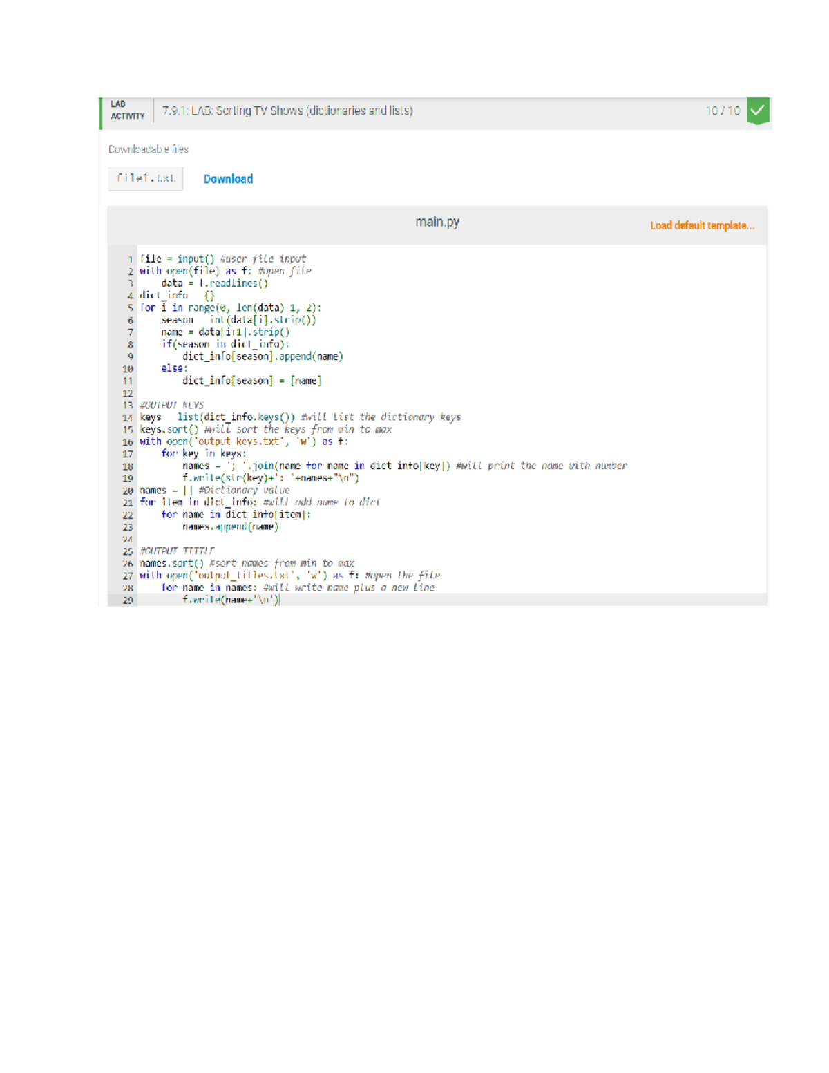 IT 140 7.9 Lab - This is the correct code for all the submission ...