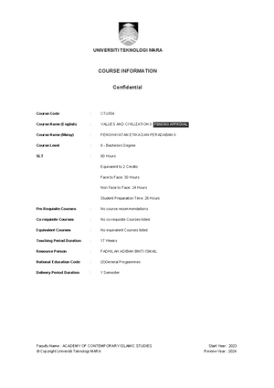 Contoh Penulisan Esei CTU554 - UNIVERSITI TEKNOLOGI MARA TAJUK ...