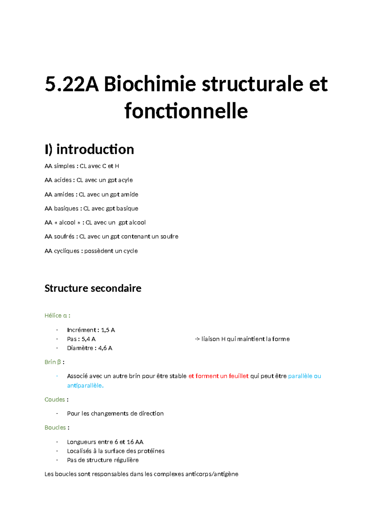 Biochimie strucurale CM1 - 5 Biochimie structurale et fonctionnelle I ...