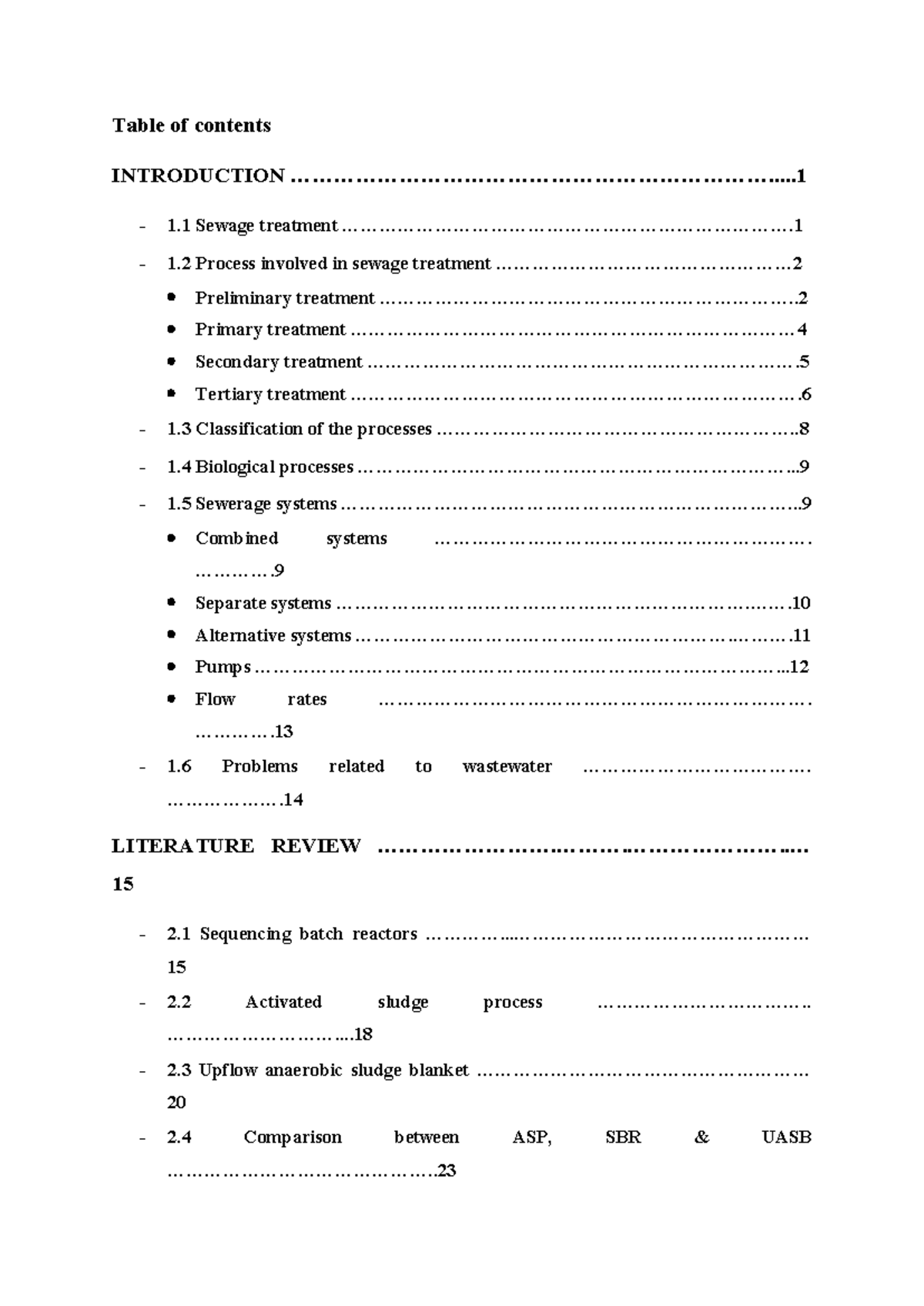 Intro - project - Table of contents INTRODUCTION - Studocu